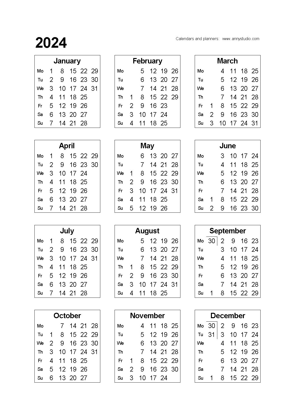 2024 Yearly Calendar Calendar Labs | Printable Calendar 2025 2024 Yearly Calendar Calendar Labs | Printable Calendar 2025